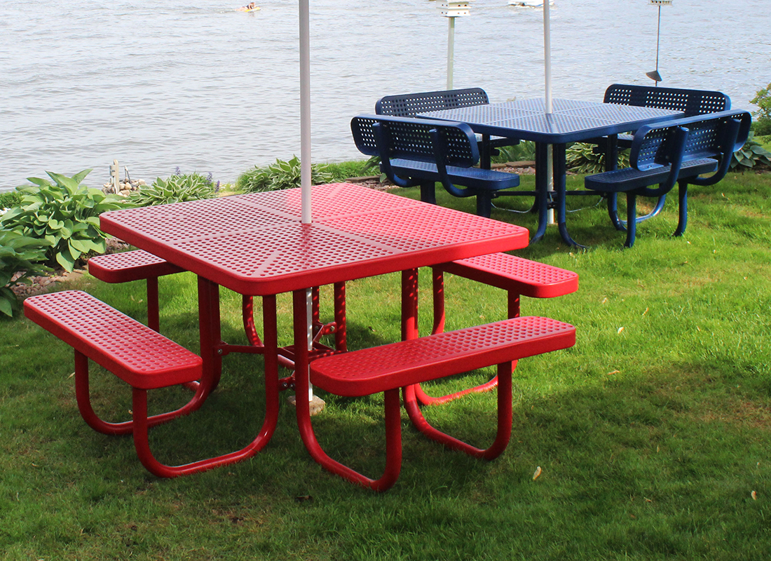 Coated 4’ Square Picnic Table - Park & Play USA